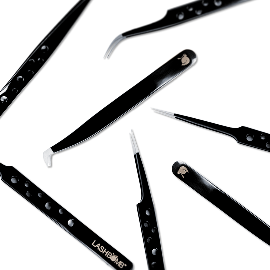 Luxury Black Tweezers – LASHBOMB
