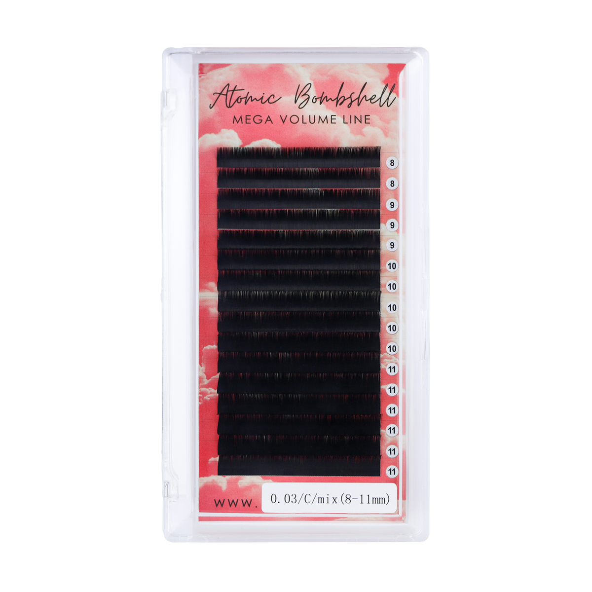 MEGA VOLUME LASH TRAY - ATOMIC BOMBSHELL - C CURL – LASHBOMB