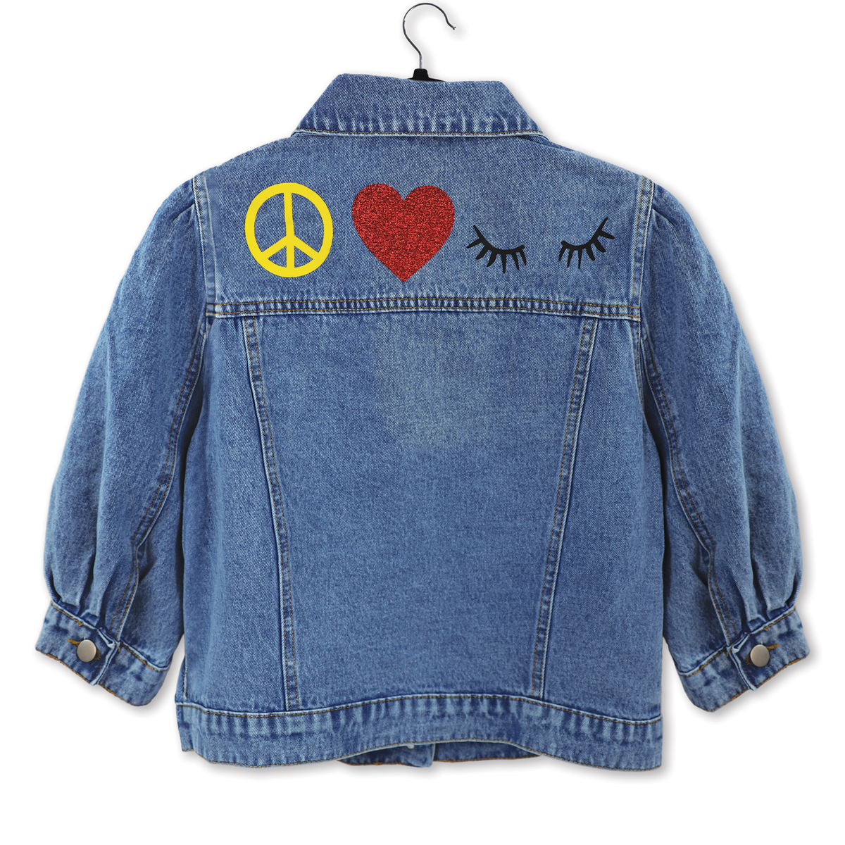 DENIM JACKET - PEACE LOVE LASH – LASHBOMB
