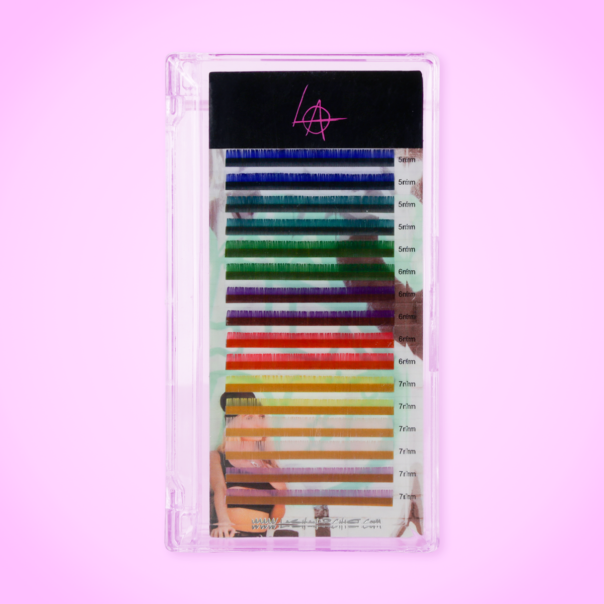 LASH ANARCHIST - COLORED LASH TRAY - RAINBOW - D CURL – LASHBOMB